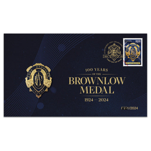 2024 100 Years of Brownlow Medallion & Stamp Cover PNC – Coin City