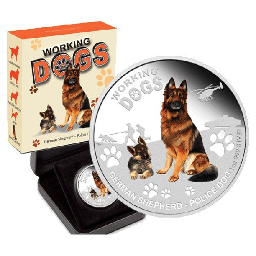 2011 $1 Working Dogs Series - German Shepherd 1oz Silver Proof Coin ...