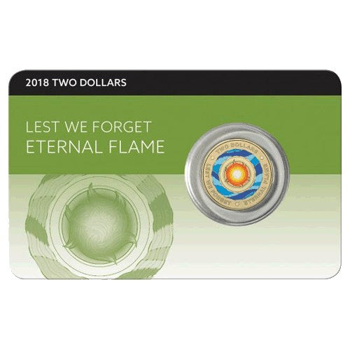 2018 $2 Lest We Forget - Eternal Flame Al-Br Coloured Coin in Pack – Coin City