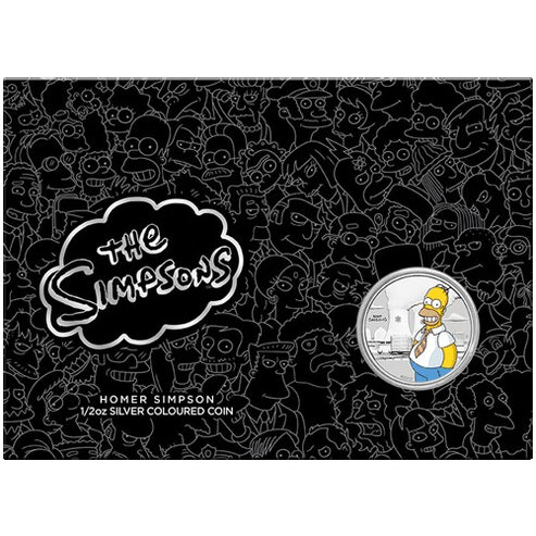 2020 50c Homer Simpson 1/2oz Silver Coloured Coin in Card – Coin City