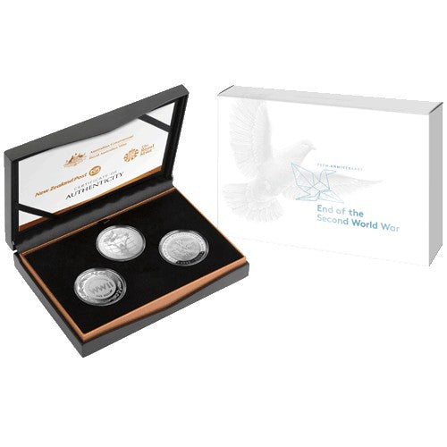 2020 Three-Coin Silver Proof Set 75th Anniversary End of WWII – Coin City