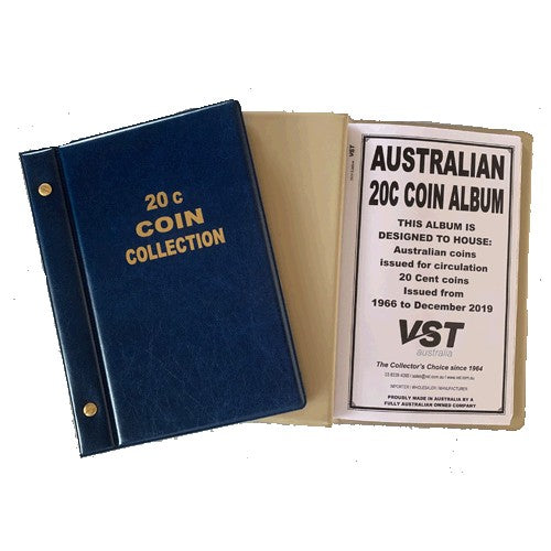 20c Coin Album / Folder Australian Circulating 20c Coins Blue – Coin City