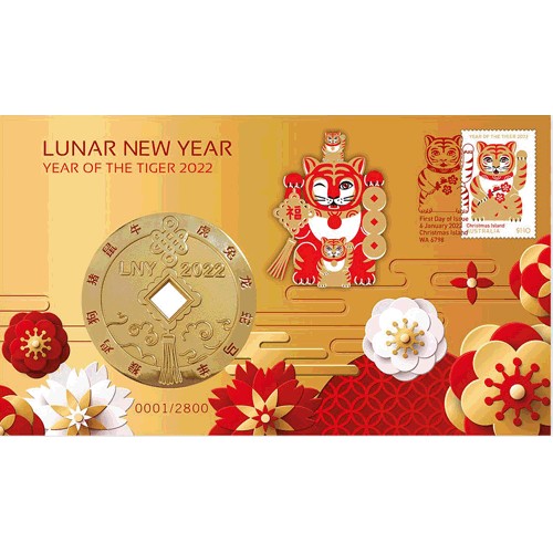 2022 Year of the Tiger Medallion & Stamp Cover PNC – Coin City